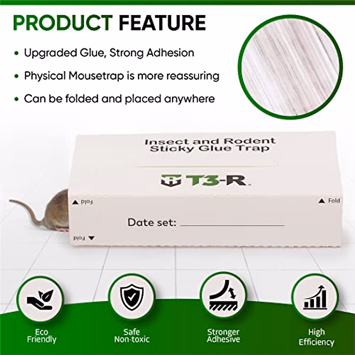 T3-R ​​Sticky Large Rat & Mice Glue Traps | Mouse and Insect Glue Boards | Disposable Non-Toxic Glue Traps for Mice and Rats | Peanut Butter Scent Sticky Traps (36 Pack)