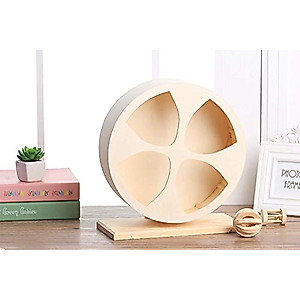 XINGFENSIFNE Hamster Exercise Wheel Silent Spinner with a Shield and Disassemble Base, Wooden Running Wheel for Syrian Hamster, Dwarf Hamster,Mice,Guinea Pigs and Other Small Animals, 6 inch