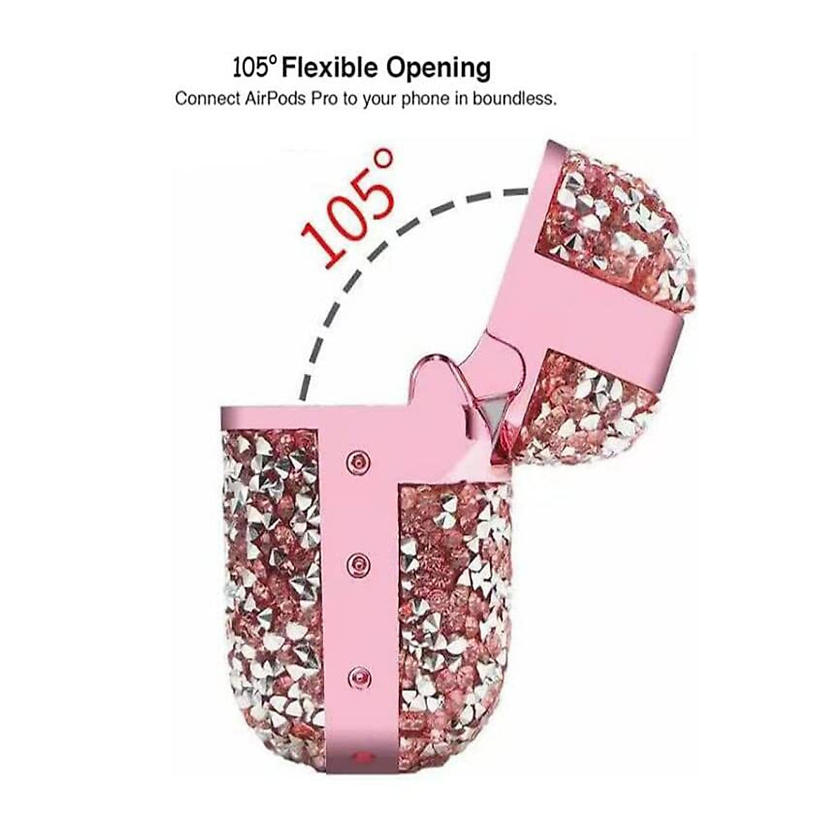 GJCC Glitting Design for AirPods 3 Cases Luxury Glitter Crystals Stylish Design Cover for AirPods3 Charging Case Headphone Case with Keychain Bluetooth Flash Drill pc Electroplating