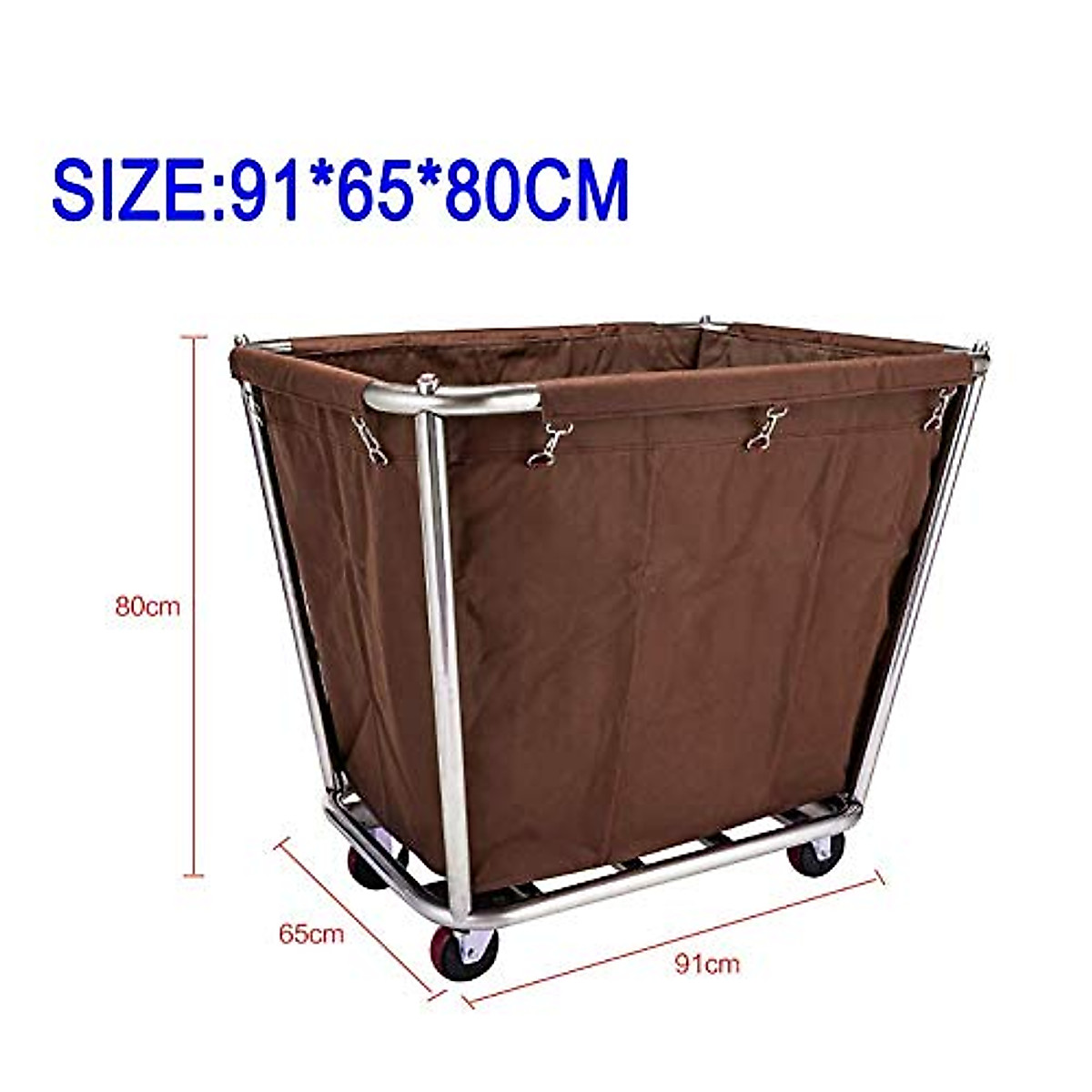 Mobile Linen Car for Hotel/Lobby, Detachable Stainless Steel Storage Cart with Universal Wheel, Can Load 100Kg, PIBM