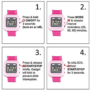 [Updated] POTTY FUN Potty Training Watch Timer | Remind Your Toddler to Go Potty | Fun Audio/Music Theme | Water Resistant and Child-Proof Lock of 3-Second Hold to Turn On/Off | Princess Potty Theme