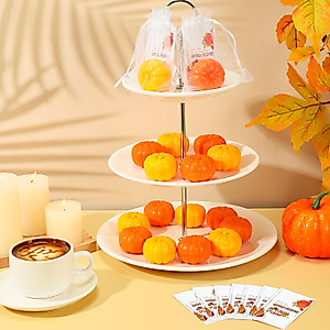 Liliful 30 Sets Pumpkin Theme Baby Shower Soap Favors Included Mini Pumpkin Soap Thanks Cards Drawstring Gift Bags for Fall Bridal Shower Wedding Autumn Thanksgiving Day Party Gifts Decorations