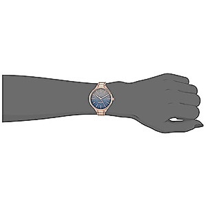 Nine West Women Japanese Quartz Dress Watch with Metal Strap, Rose Gold, 12 (Model: NW/2336BLRG)