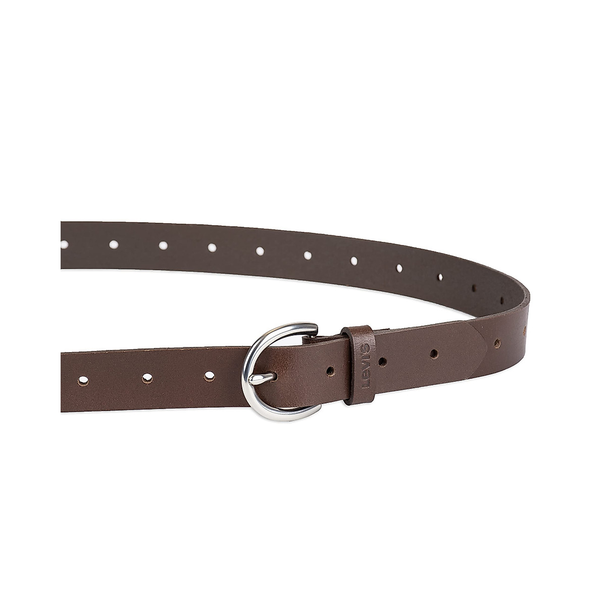 Levi's Women's Fully Adjustable Perforated Slim Belt, Brown, Large