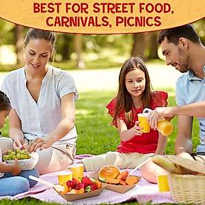 1000 Pcs Disposable Kraft Food Trays, Heavy Duty 2lb Coated Cardboard Food Boats, Disposable Wooden Forks Biodegradable Holds Nachos, Tacos, Hot Dogs and More Picnic Fiesta Camping Kiosk Supplies