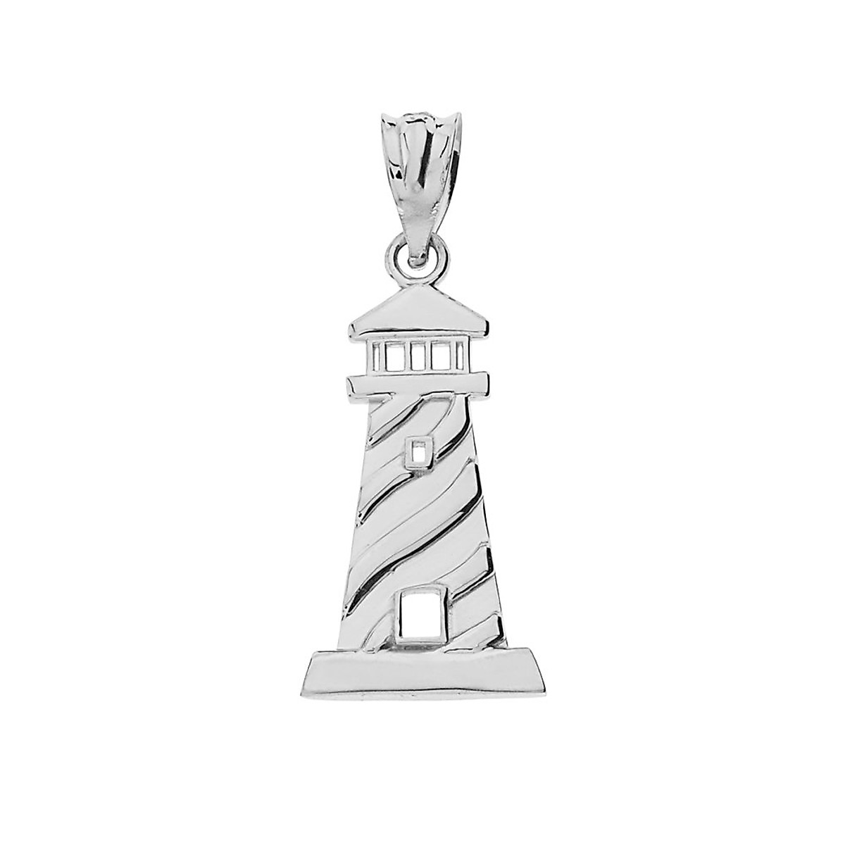 Unique Lighthouse Charm Pendant in Sterling Silver