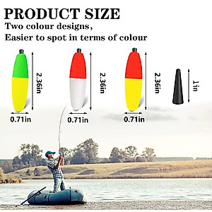 Yonihawk Foam Cigar Peg Floats,Fishing Corks Slip Bobbers Santee Float for Catfish Crappie