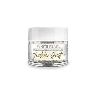 Bakell Tinker Dust - White Pearl (5g 1x Jar) | Edible Glitter for Cakes, Cupcakes, Cake Pops, Drinks