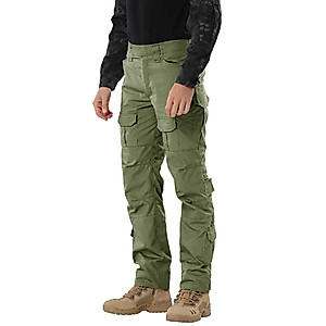 TRGPSG Men's Hiking Pants, Outdoor Lightweight Travel Pants Cargo Pants Work Pants for Men WG4F ArmyGreen 34