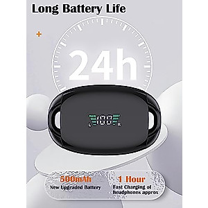 Taanimo Wireless Earbuds with Earhooks Mini Bone Conduction Headphones Waterproof Bluetooth Open Ear Earbuds Cycling Earpiece Noise Canceling Headset Sports Bluetooth 5.3 Ear Clip Earphones Headset