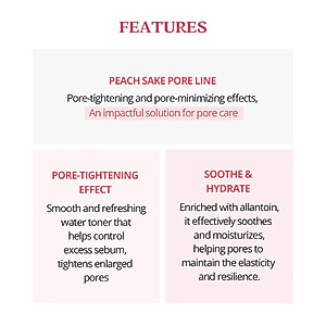 SKINFOOD Peach Sake Pore Serum - Pore Minimizer & Sebum Control - Skin Smoothing Facial Serum for Oily Skin - Pore Refining Serum & Pore Tightening - Acne Reducer & Minimizing Serum - 55ml (1.85 oz)