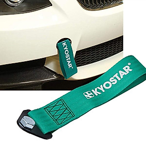 Kyostar Front Car Towing Strap Belt Universal Fitment Green