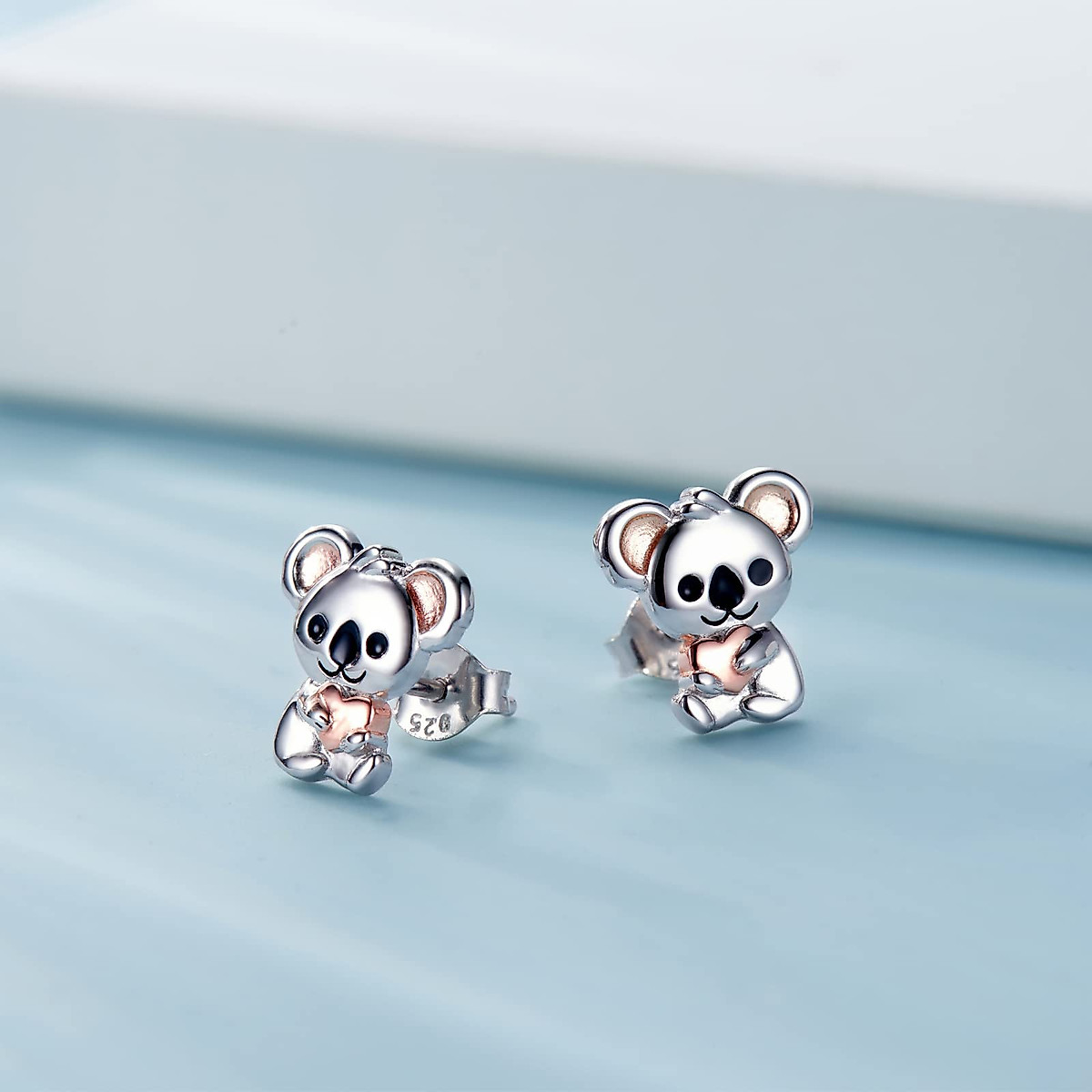 Sterling Silver Animal Stud Earrings: S925 Hypoallergenic Cute Koala Bear Unicorn Bunny Owl Butterfly Panda Earrings for Women Koala Animal Stud Earrings Jewelry Gifts (Koala)