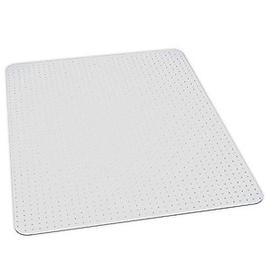 Chair Mat for Medium Pile Carpet, 60"x72" Rectangle, Clear Vinyl Beveled Edge, Clear