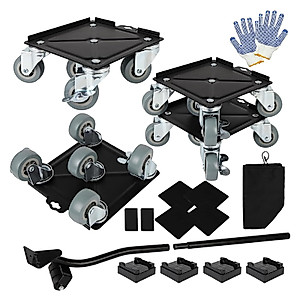 Upgrade Large Furniture Dolly, Furniture Movers with 5 360° Rotation Wheels and Brake, Maximum Load 3306LBS, Furniture Moving Tools for Heavy Furniture Sofa Cabinet Refrigerator