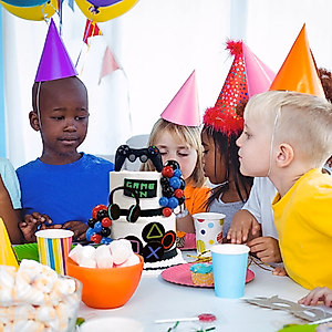 30 PCS Video game themes Cake Toppers ,Headset Cake Decoration Ball , Controller Cake Decoration for Birthday Party Cake Decoration (Colour)