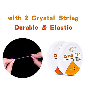 Greentime Pony Beads Jewelry Making Kit, 9mm Pony Beads Rainbow Opaque Beads Small Loose Spacer Beads for Friendship Bracelet Jewelry Necklace Making Crafts for Independence Day Gift (24colors)