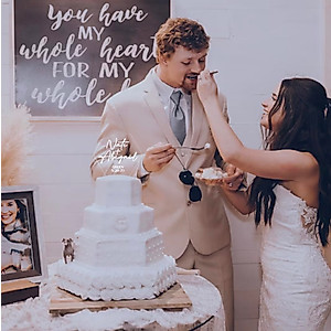 Shop Simply Perfect Acrylic Cake Topper, Custom Wedding Cake Topper, Personalized Acrylic Hexagon Cake Toppers for Anniversary, Engagement, Birthday, Shower Celebration- Made in USA (Design 2)