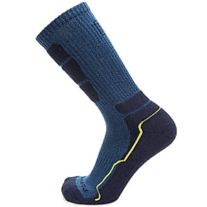 MIRMARU Men's 5 Pairs Hiking Outdoor Trail Running Trekking Moisture Wicking Cushion Crew Socks (M222-LARGE)