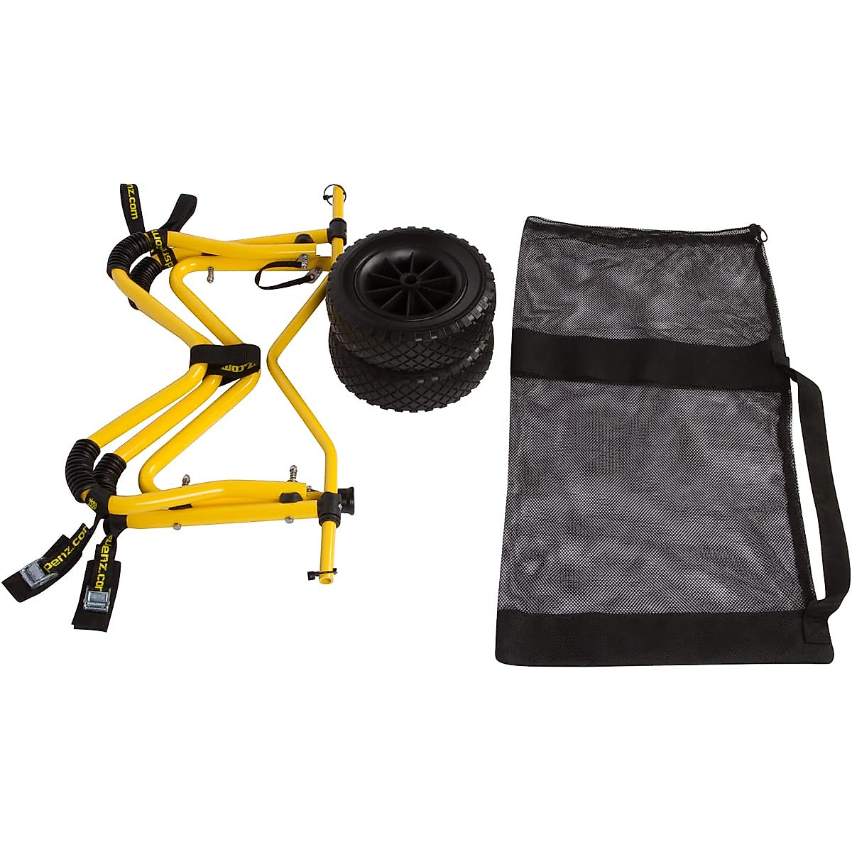 Suspenz Kayak Trailer Cart, Heavy Duty Deep-V Trolley Carrier with Airless Wheels for Kayaks and Canoes, Yellow (22-6700)