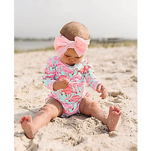 RuffleButts® Girls Pink Swim Bow Headband - One Size