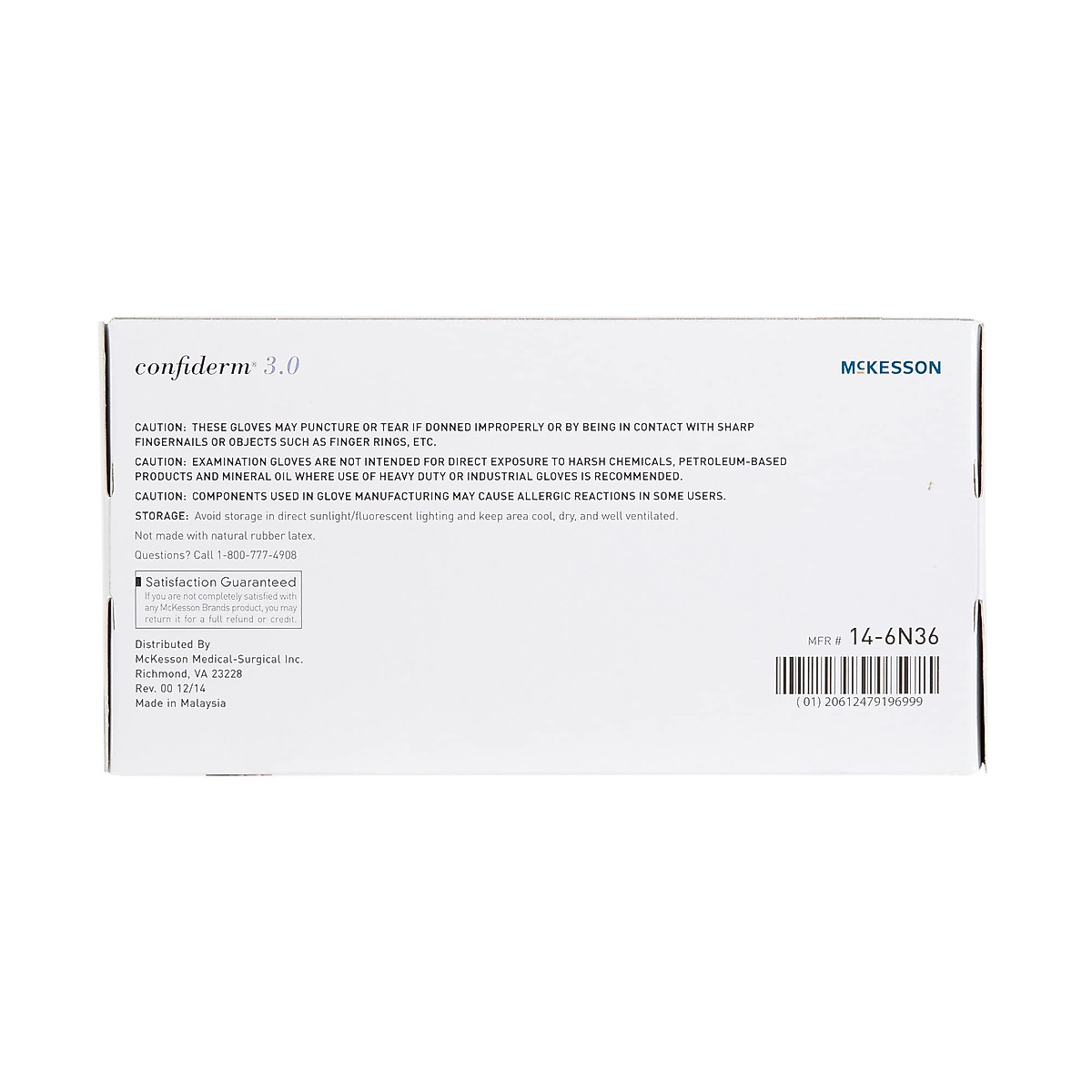 McKesson Confiderm 3.0 Nitrile Exam Gloves - Powder-Free, Latex-Free Medical Gloves, Ambidextrous, Disposable, Non-Sterile - Dark Blue, Size Large, 250 Count, 1 Box