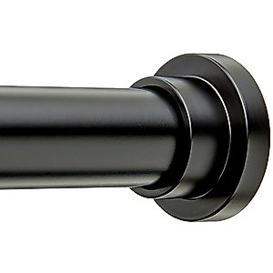 Amazon Basics Adjustable Indoor Outdoor Tension Curtain Rod, 54-90" Length, Black