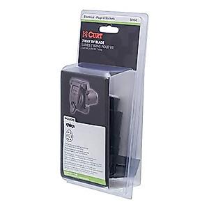 CURT 58155 Heavy-Duty Vehicle-Side 7-Pin RV Blade Trailer Wiring Harness Connector , Black