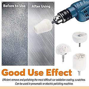 Rustark 10Pcs Polishing Wheel Wool Buffing Pad Microfiber Pads Assortment Kit Includes 4 Cotton Buffing Wheels, 3 Inch 5 Inch Polishing Pad for Drill Buffer Attachment for Polishing and Buffing