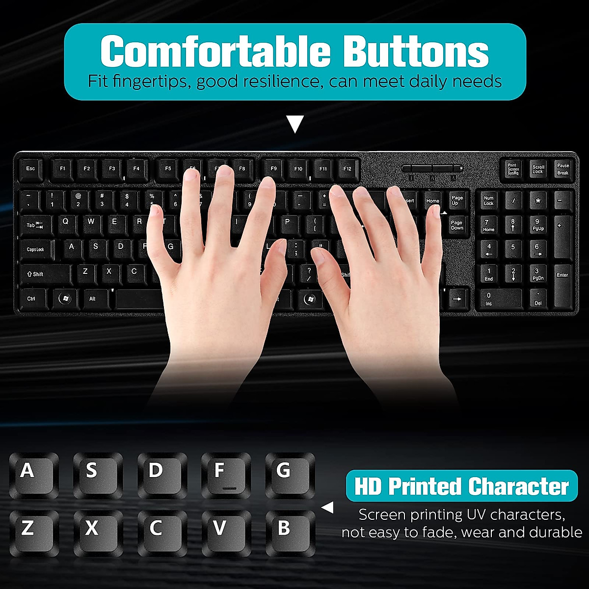 Fabbay 24 Pcs USB Wired Keyboard and Mouse 12 Wired Mouse 12 Corded Full Size Keyboard for School Office Home Compatible with Computer/Laptop/Windows/PC/Mac OS/Desktop
