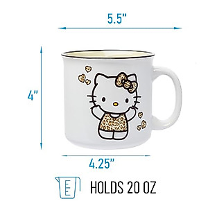 Silver Buffalo Sanrio Hello Kitty Leopard Outfit Ceramic Camper Mug, 20 Ounces