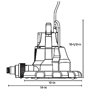 Star SPCP01 ¼ HP Automatic ON/OFF Swimming Pool Cover Pump with Garden Hose Adapter & 25' Power Cord, 2400 GPH Fast Water Removal, Submersible, Blue
