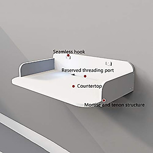 Floating Shelves Router Set-top Box Bracket WiFi Wall Mount Satellite Receiver Top Box Rack Bedside Projector Wall Mount Shelf (Color : White, Size : 34 * 24 * 7cm)