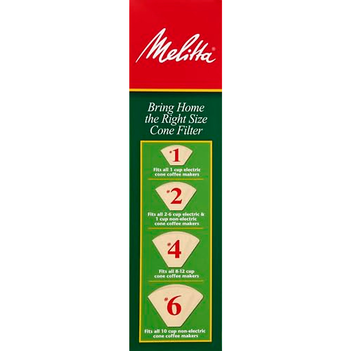 Melitta 4 Cone Coffee Filters, Unbleached Natural Brown, 100 Total Filters Count - Packaging May Vary