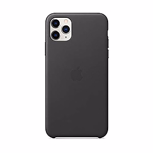 Apple iPhone 11 Pro Max Black Leather Case - Slim Fit, Wireless Charging Compatible