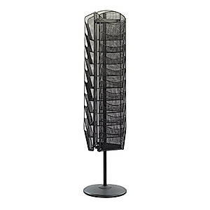 Safco Onyx Rotating Mesh Magazine Stand, Brochure Organizer, Display Rack with 30 Pockets, Commercial-Grade Steel Construction