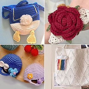 NICEEC 4 Skeins Soft Baby Cotton Yarn, 4 Ply, DIY Craft, Fingering Weight, Blanket Yarn for Crochet & Knitting, Total 700yds/7.05oz - Blue