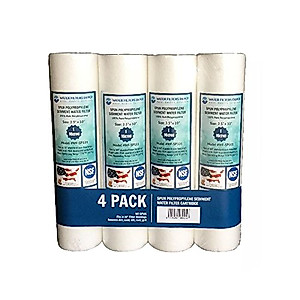 WFD, WF-SP101 2.5"x10" 1 Micron Sediment Water Filter Cartridge, Spun Polypropylene, Fits in 10" Standard Size Housings of Undersink RO or Filtration Systems (4 Pack)