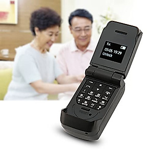 Cosiki Flip Phone, Support Micro SIM Card 32MB 64MB OLED Screen 300mAh Battery 0.66 Inch Small Flip Phone for Seniors (Black)