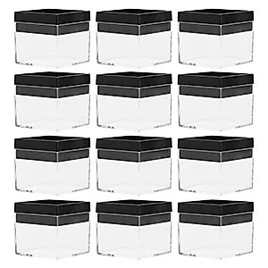 Baluue 12pcs Clear Acrylic Display Case Countertop Box Cube Transparent Display Box Pop Figures Display Collectibles Stone Mineral Specimen