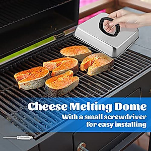 Small 6in Cheese Melting Dome, HaSteeL Stainless Steel Square Basting Steaming Cover Lid, Griddle Accessories for Kitchen Cast Iron Flat Top, Great for Cooking Grilling Burger Patty Steak Bacon - 2Pcs