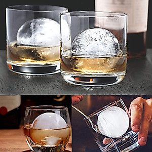 Helpcook Sphere Ice Molds - 6 Pack - Silicone Ice Ball Molds with Built-in Funnel - Round Ice Cube Molds - Make 2.5 Inch Big Ice Sphere for Whiskey & Cocktails,Food Grade and BPA Free, Black