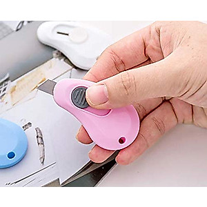 WOIWO 4 Pieces Mini Retractable Utility Knife Box Opener Letter, Random Color