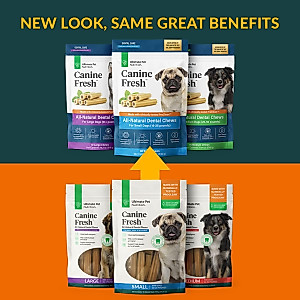 ULTIMATE PET NUTRITION Canine Fresh Dental Chews, Dental Dog Treats, Oral Care and Hygiene Chews, Soothes Gums, Vet Developed, 15 Chews (Medium)