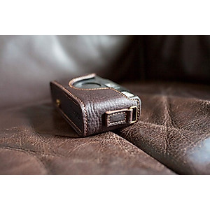 Handmade Genuine Real Leather Half Camera Case Bag Cover for Contax T2 Dark Brown