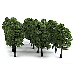 WINOMO Scale Trees Diorama Models Model Train Scenery Architecture Trees Model Railroad SceneryScenery Landscape Model Tree 20pcs 9CM (Dark Green)