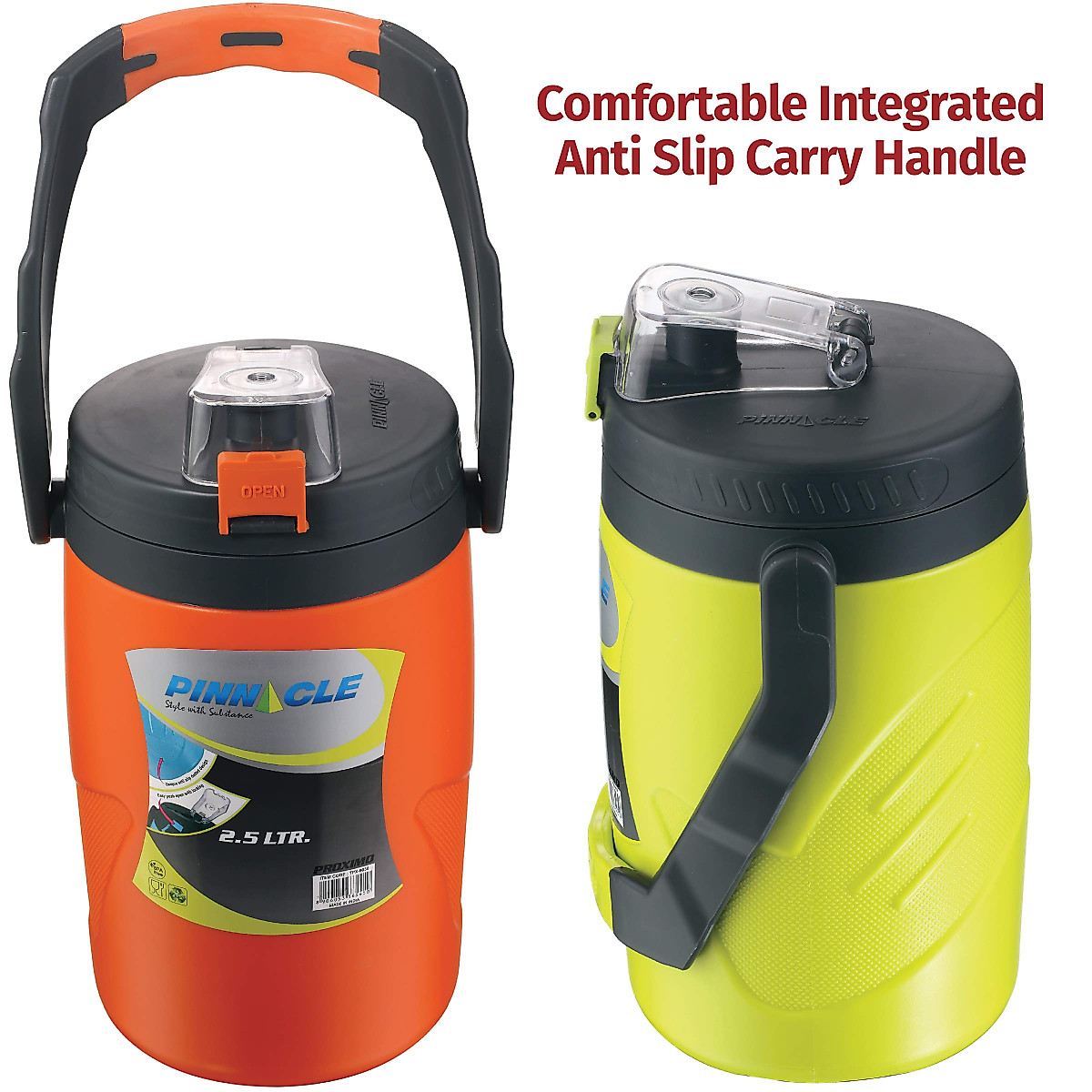 Reusable Insulated Water Jug – Leakproof Portable Water Jug – 85oz Insulated Water Jug with Spout – Insulated Half Gallon Water Bottle – Insulated Water Jug for Camping, Picnics, Hiking – Orange