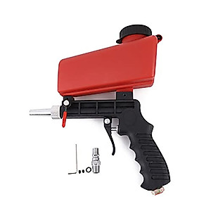 1/4” Air Sandblasting Gun Portable Handheld Sandblaster 90psi Gravity Sandblasting Gun Pneumatic Sandblaster Spray Gun Blasting Machine
