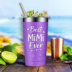 BIRGILT Best Mimi Ever - Mothers Day, Birthday, Christmas Gifts for Mimi from Grandkids - Mimi Gifts for Grandma - 20oz Best Mimi Tumbler Cup