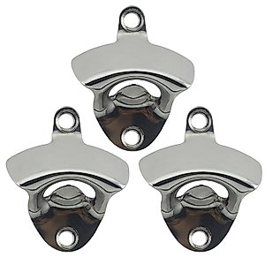 HAIICEN 3PCS Silver Stainless Steel Beer Bottle Opener Wall Mounted Bottle Cap Opener for Kitchen Home Bar Gifts
